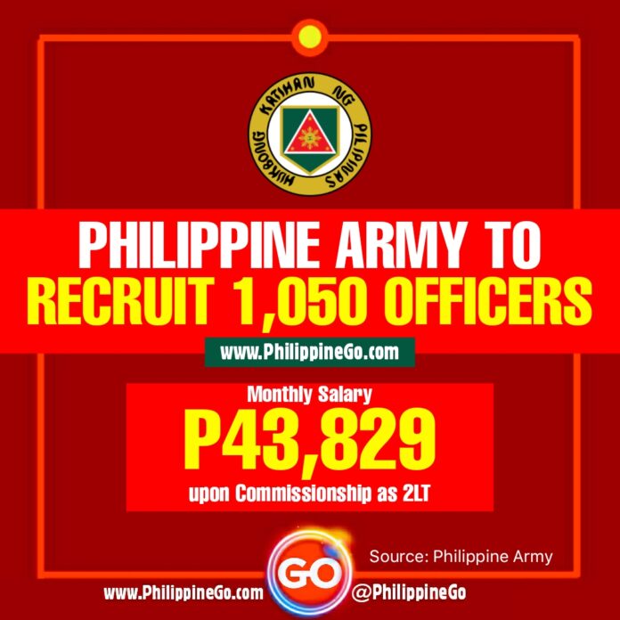 Philippine Army to recruit 1,050 Officers | Philippine Go