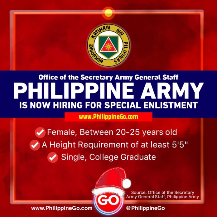 Philippine Army is recruiting candidates for Special Enlistment ...