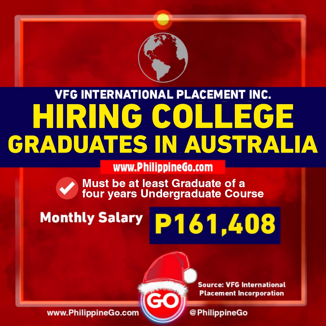 Job Hiring In Australia At Least High School Graduate Philippine Go Job Hiring In Australia At Least High School Graduate Philippine Go