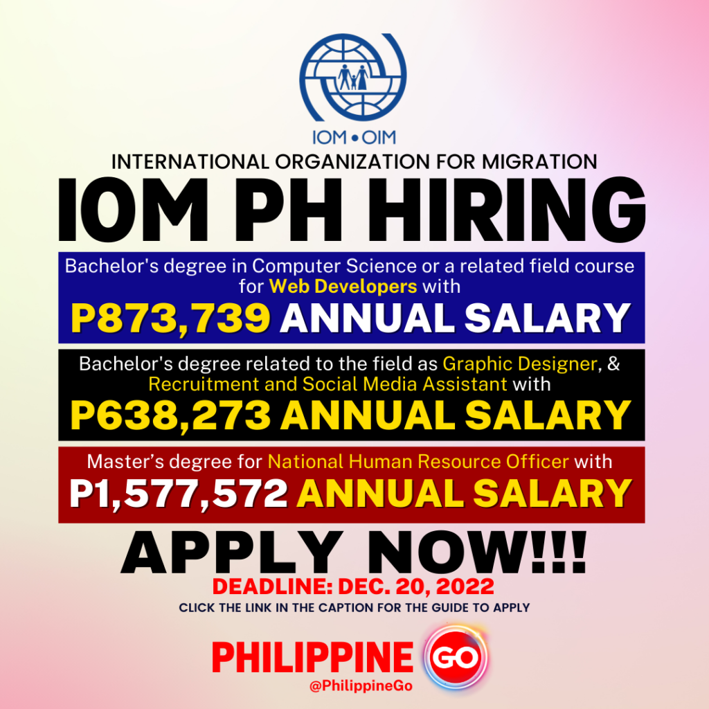 IOM Philippines Has Opportunities Available To Apply Philippine Go IOM Philippines Has Opportunities Available To Apply Philippine Go