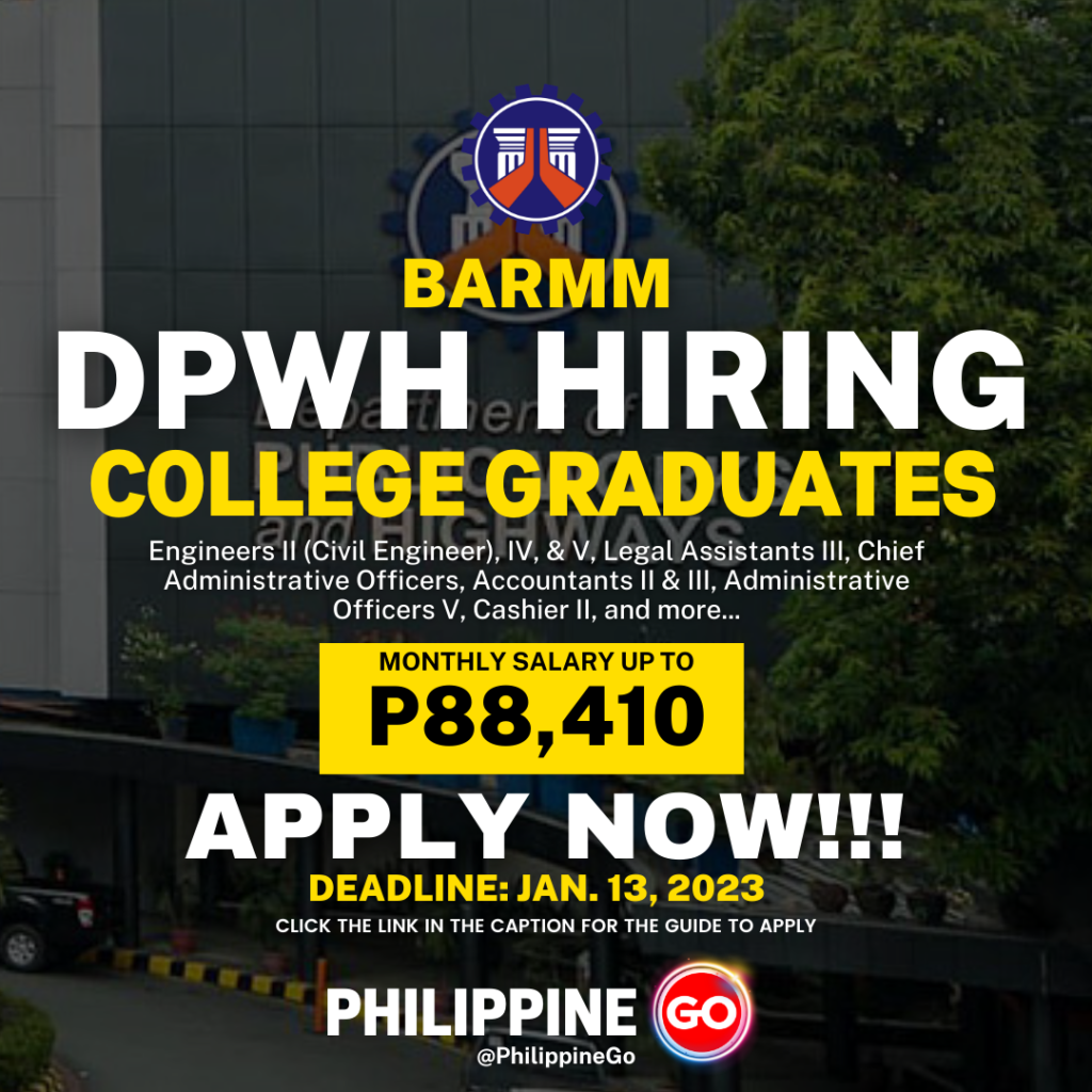 DPWH BARMM Has Opportunities Available To Apply Philippine Go DPWH BARMM Has Opportunities Available To Apply Philippine Go