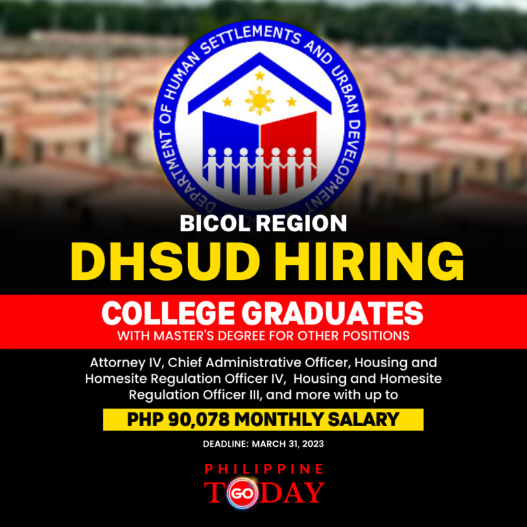 Exciting Opportunities at DHSUD Region 5, Apply Now | Philippine Go