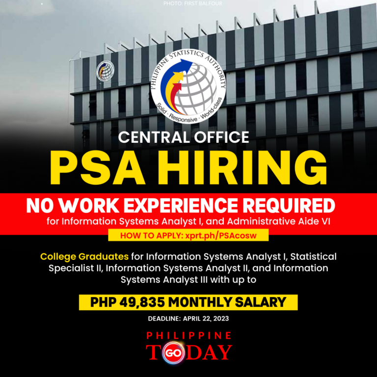 PSA Central Office has 5 exciting positions available for COSWs ...