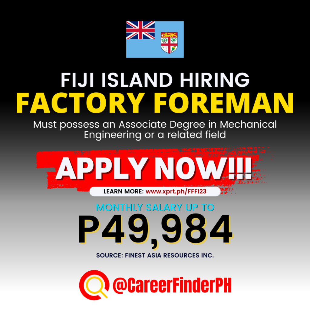 Become a Factory Foreman in the Tropical Paradise of Fiji Island ...