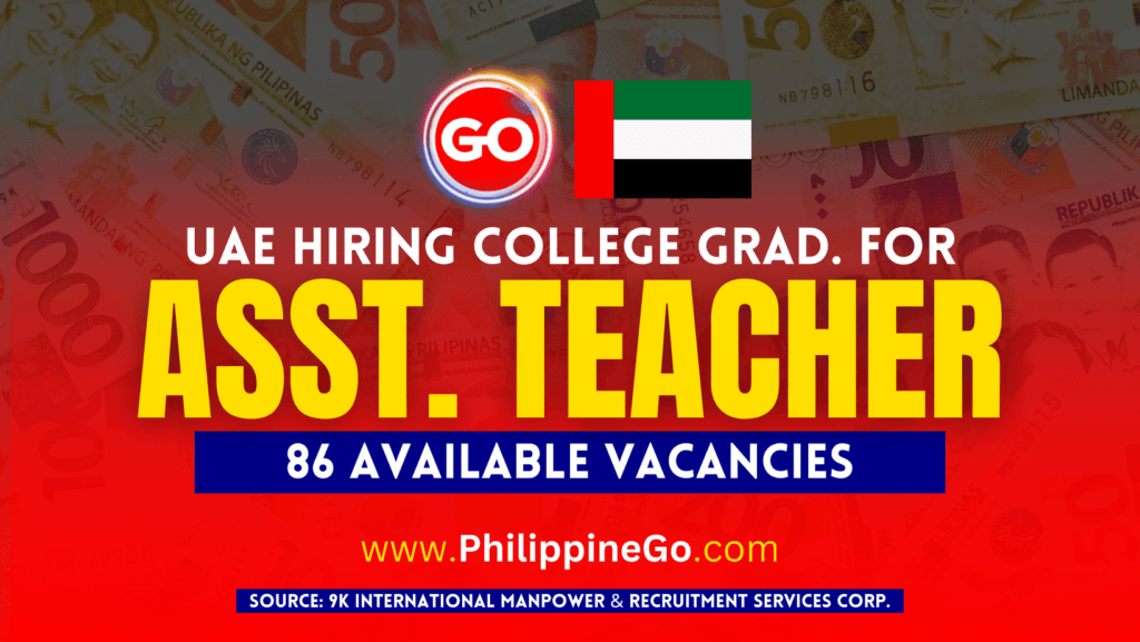 UAE Hiring 86 Assistant Teacher, Apply Now!