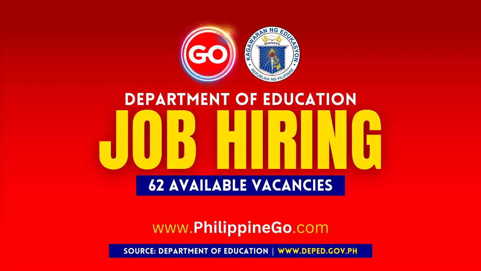 62 DepEd Job Vacancies 2026 | Apply Now | Philippine Go